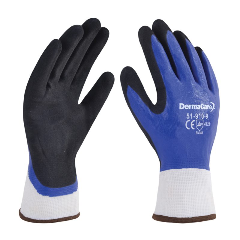 Guante de nylon negro con látex | Dermacare